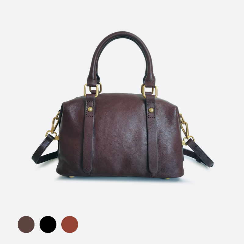 Women's genuine cowhide leather handbag Box design – Tomorrow Closet ...